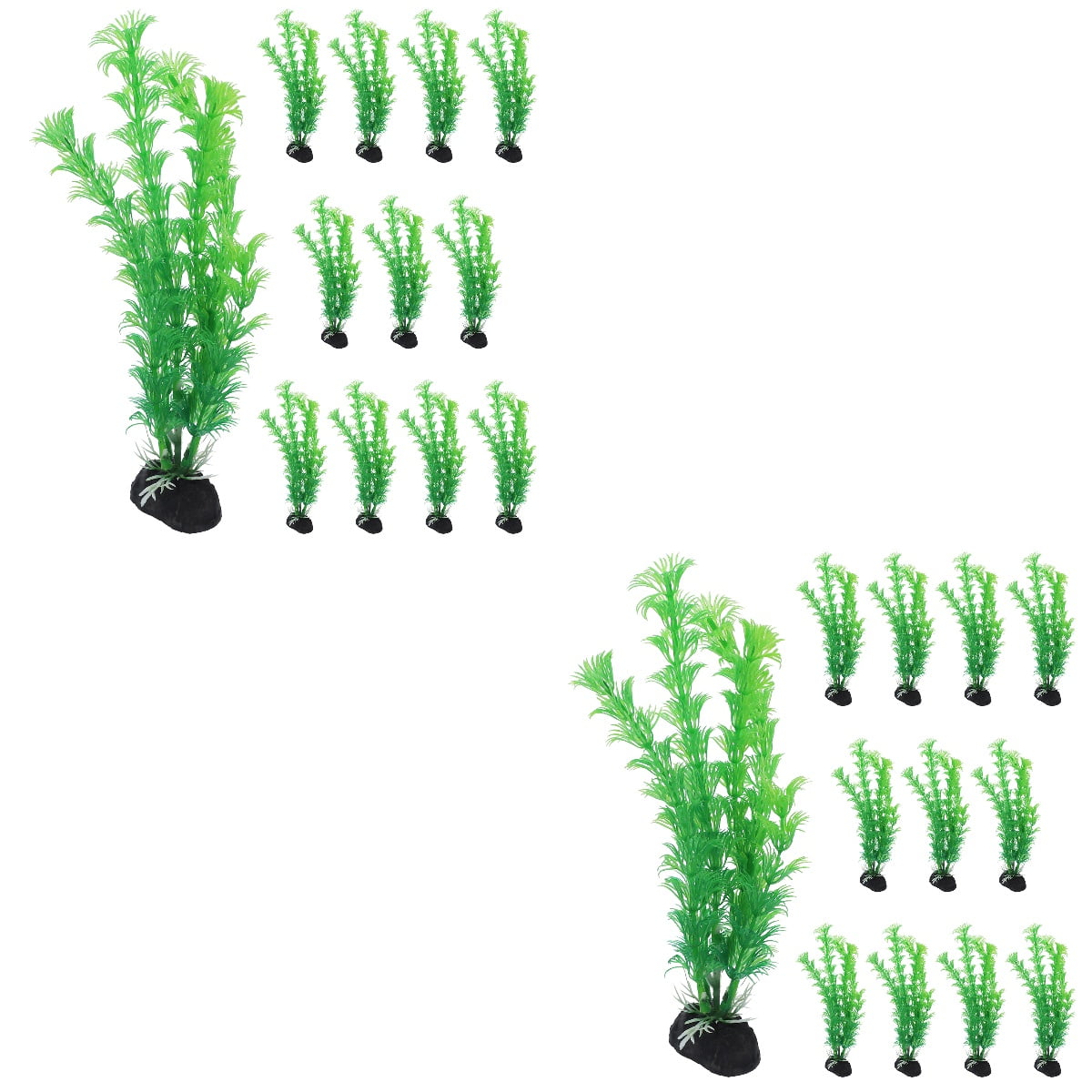 24 Pcs Aquarium Landscaping Ornament Plastic Fish Tank Plant Fake ...