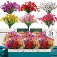 simeccom 24 Bundles Artificial Flowers Outdoor，Faux UV Resistant Fake ...