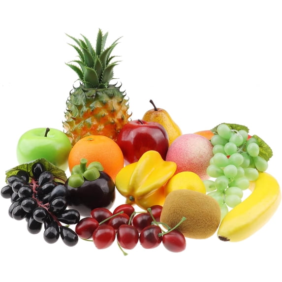 24 Pcs Artificial Fruits Pack Lifelike Foam Lemon Fake Pineapple ...