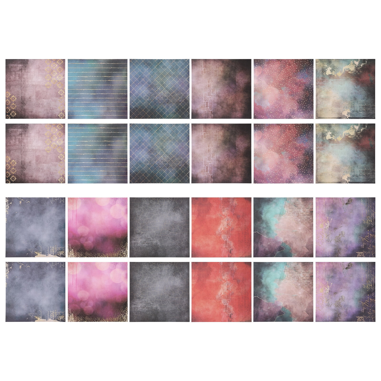 24 Pcs Background Pattern Paper Scrapbook Papers for Making Album ...