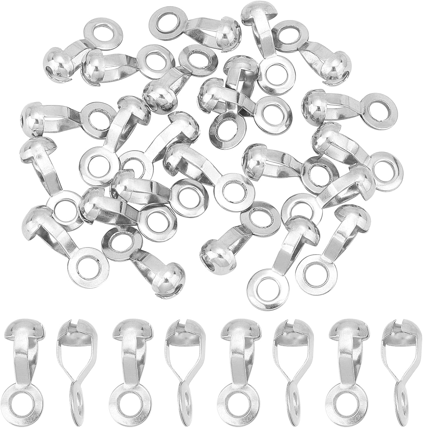 24 Pcs Ball Chain Pull Loop Connectors 8mm Ball Chain Ceiling Fan Lamp ...