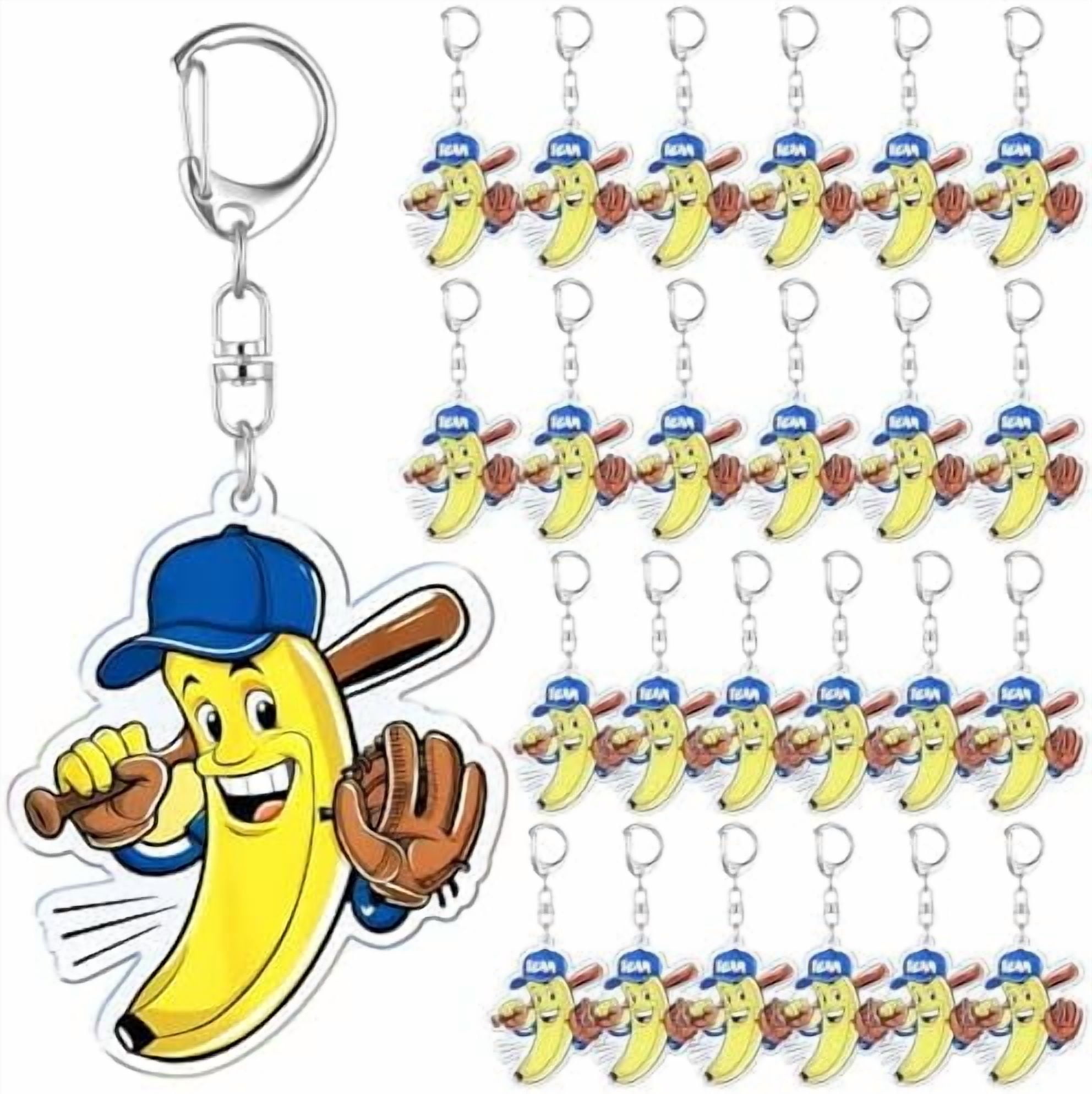 24 Pcs Bananas Team Baseball Acrylic Keychains Gifts Bulk Large Size ...