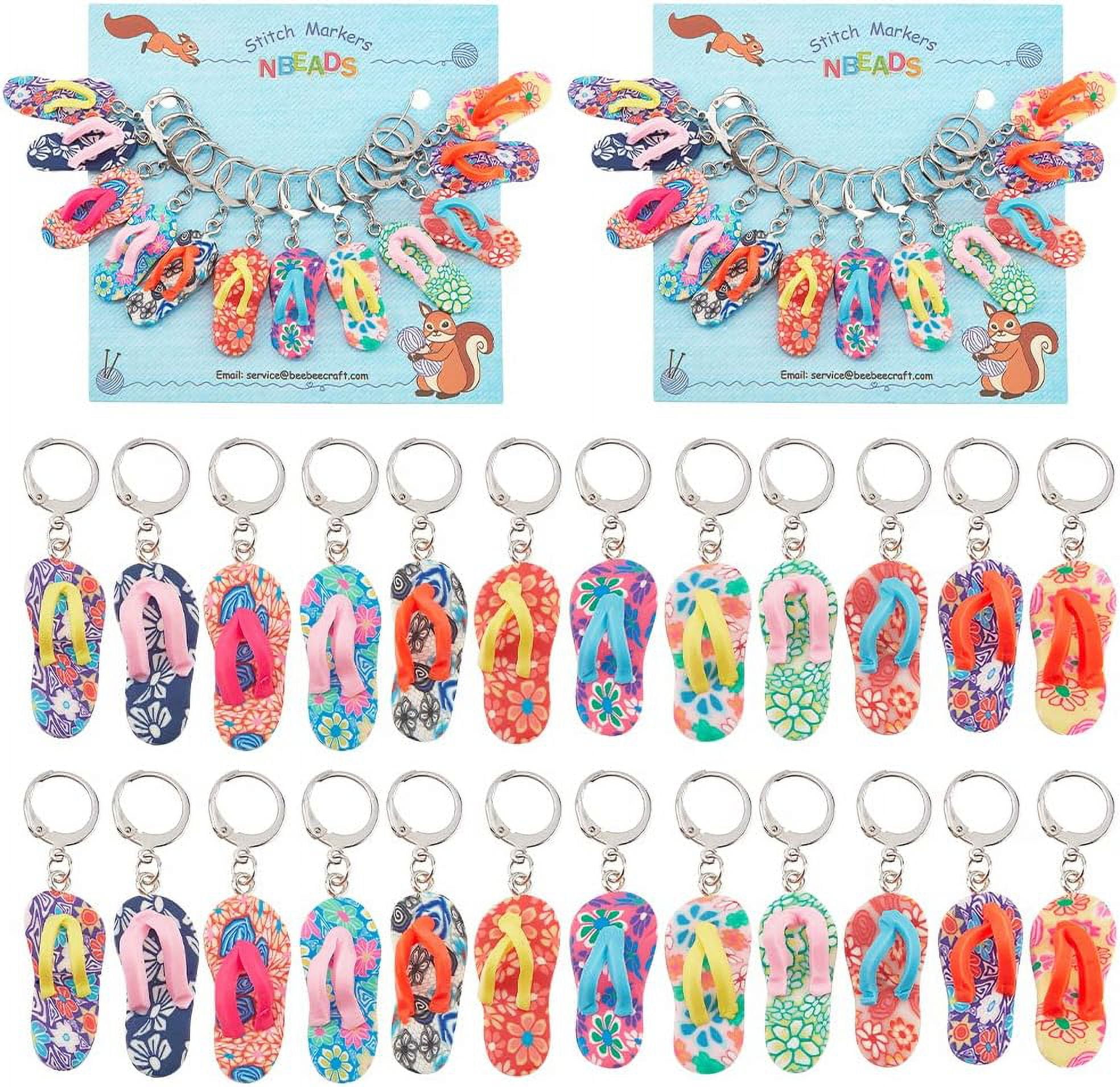 24 Pcs Beach Shoe Stitch Markers Handmade Polymer Clay Crochet Stitch ...