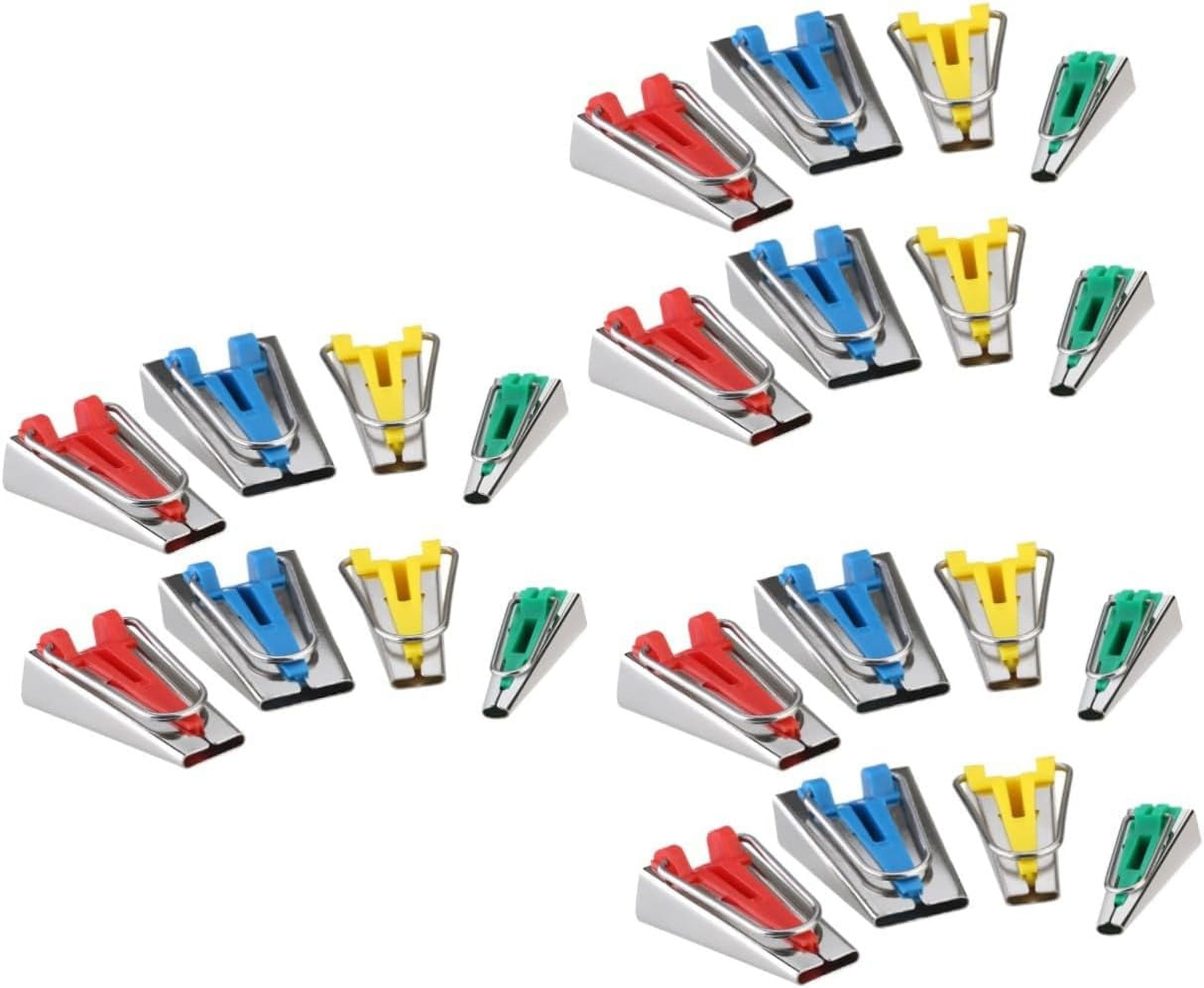 24 Pcs Binder Clips Fabric Bias Tape Maker Tool Sewing Tape Maker ...