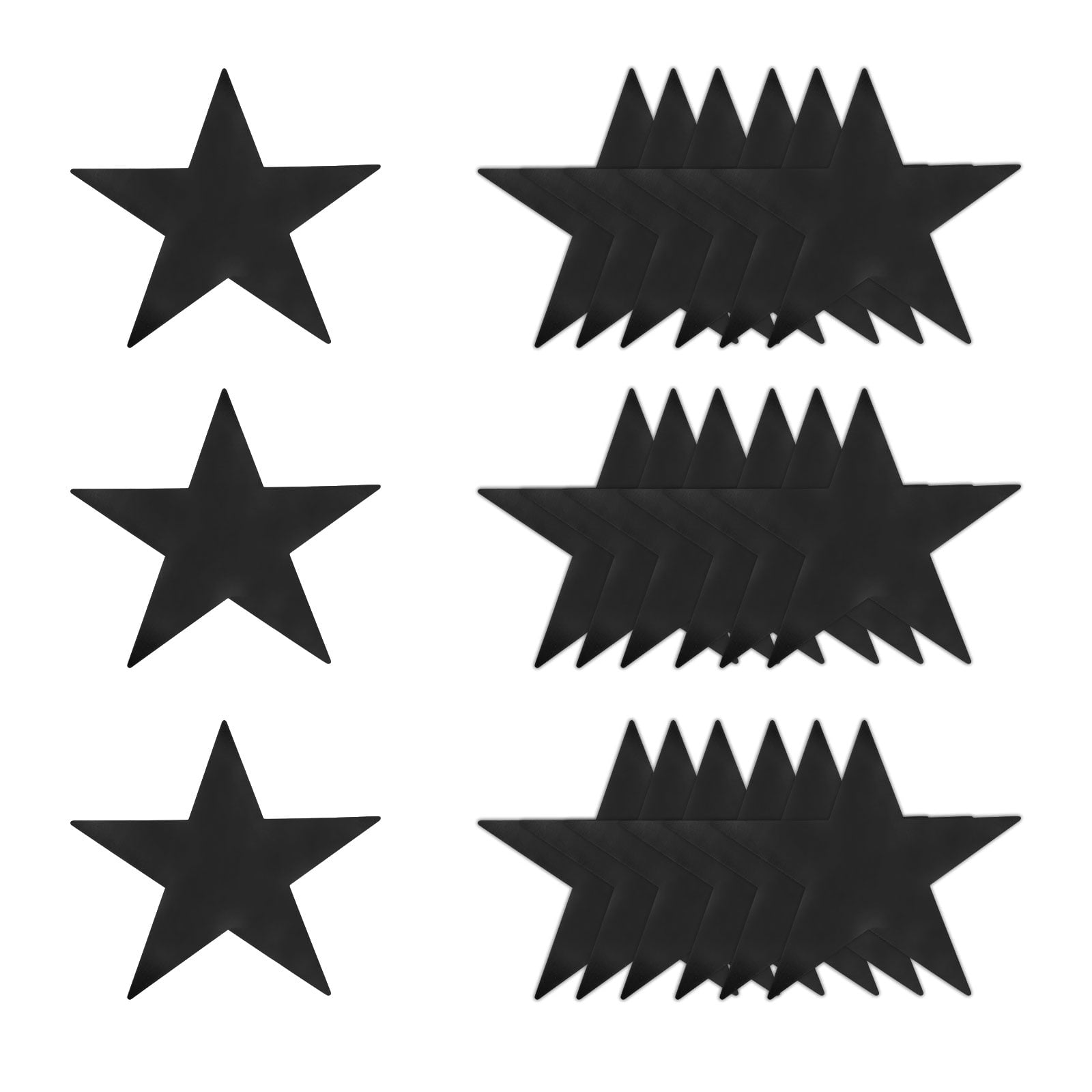24 Pcs Black Stars Cutouts, 6 Inch Double Printed Paper Stars Cutout ...