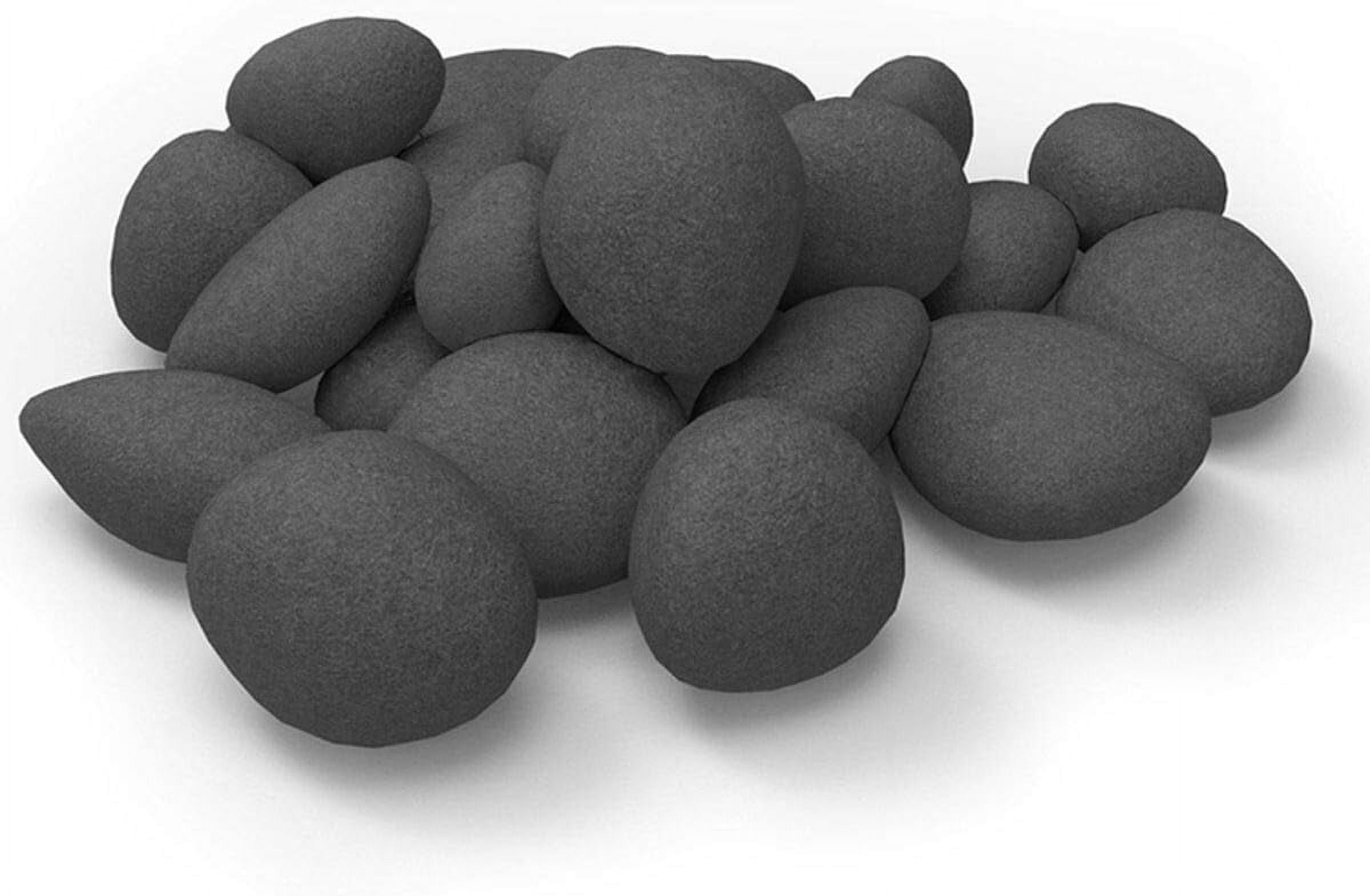 24 Pcs Black Stone-Like Ceramic Fibre Pebbles for Gas fireplaces, Stove ...