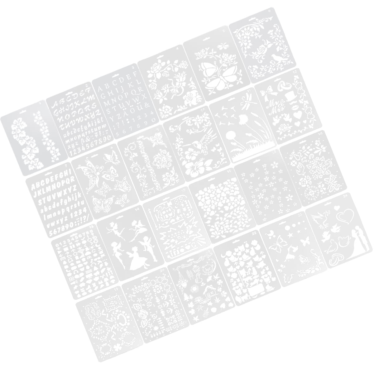 24 Pcs Blackboard Drawing Template Hollow Template Kids Drawing ...