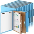 24 Pcs Blue Letter-Size Classification Folders with 2 Pockets ...