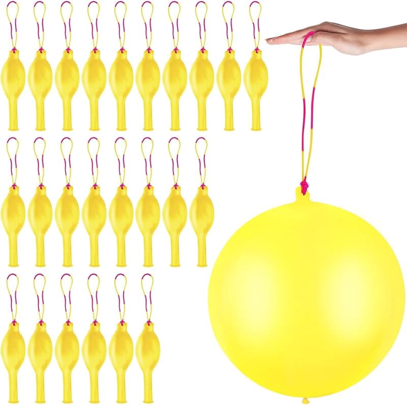 24 Pcs Blue Punch Balloons Bounce with Rubber Band Handle Punching ...