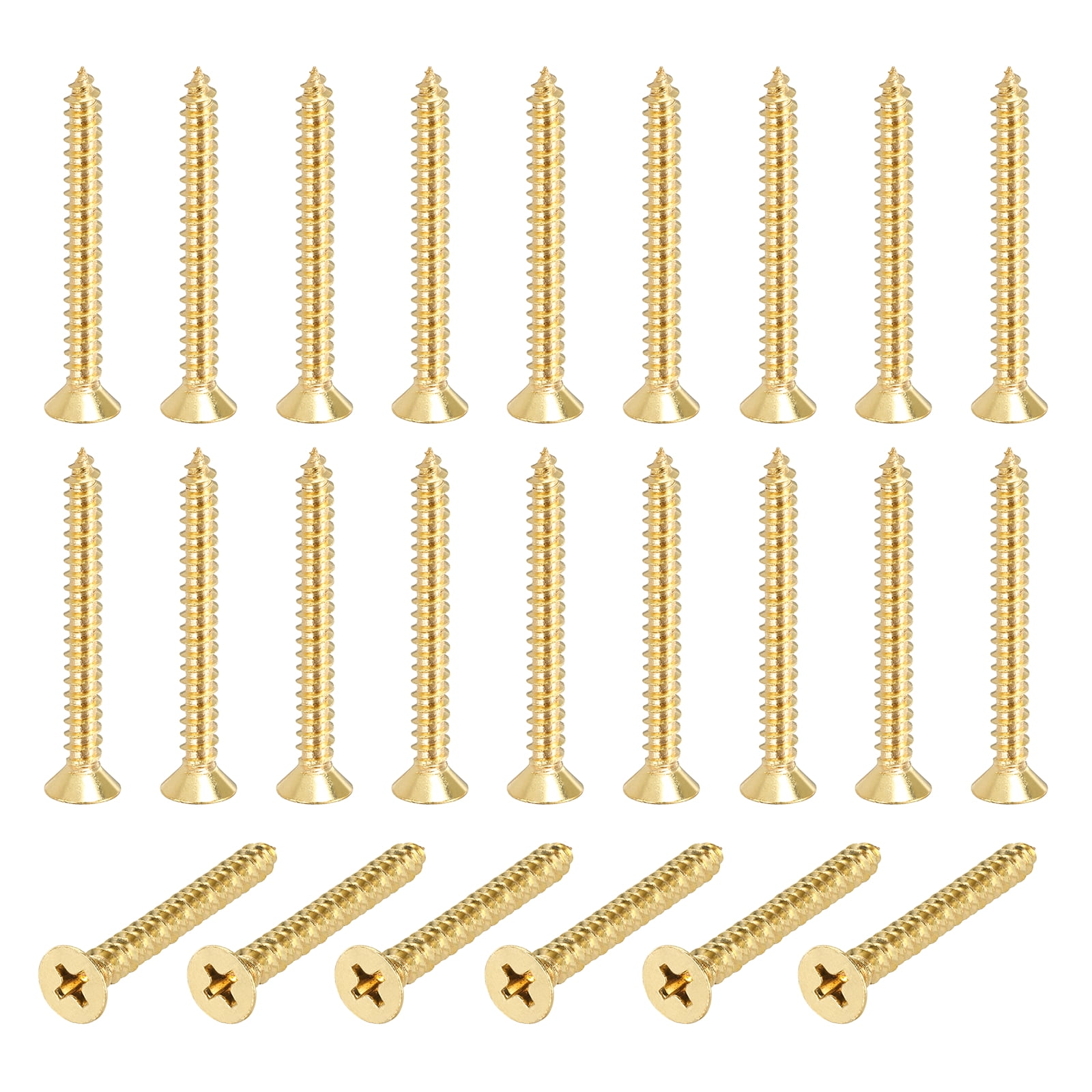 24 Pcs Brass Screws, M4 x 40mm Solid Phillips Flat Head Self-Tapping ...
