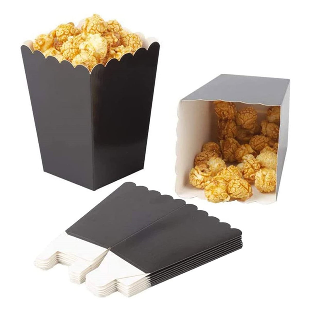 24 Pcs Bulk Popcorn Boxes,Mini Paper Wavy-Edge Box,Large Square ...