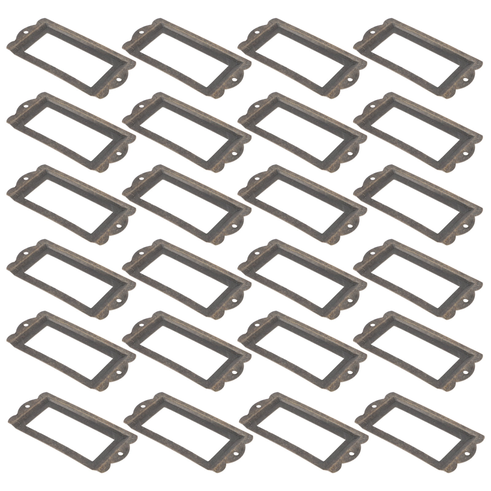 24 Pcs Business Card Holder Office Drawers Tag Frames Label Tags Metal ...