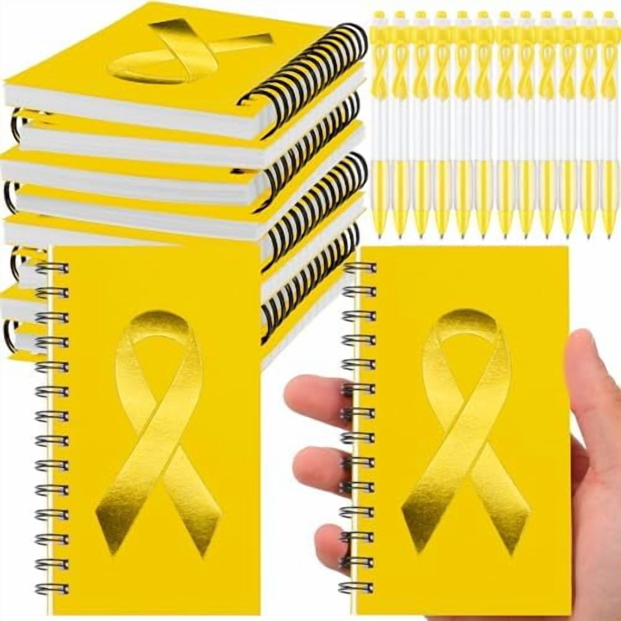 24 Pcs Cancer Awareness Notepads Ribbon Retractable Pens Prostate ...
