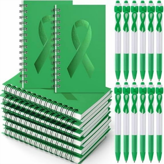 24 Pcs Cancer Awareness Notepads Ribbon Retractable Pens Prostate ...