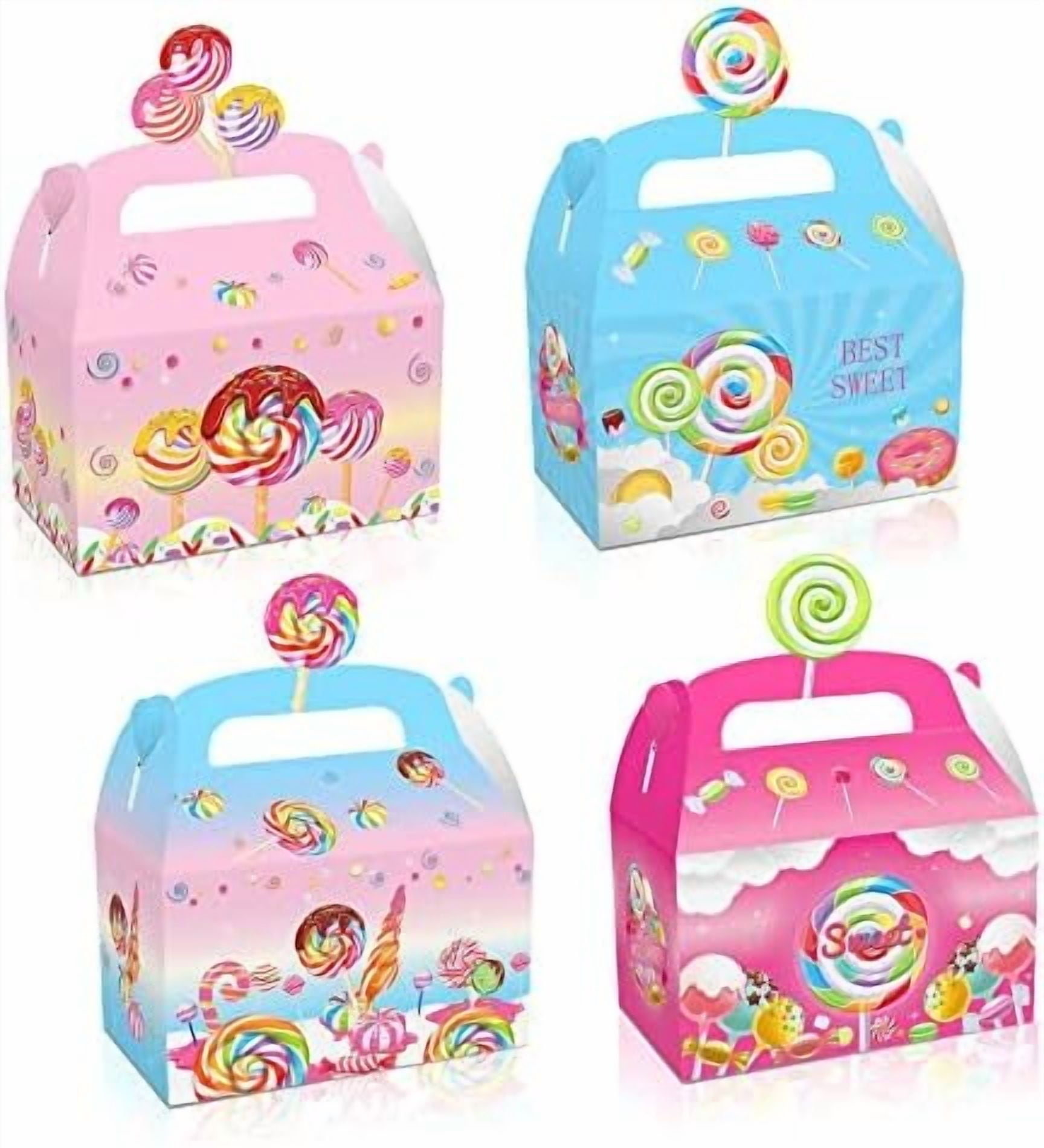 24 Pcs Candyland Party Favor Treat Boxes Lollipop Goodie Gift Boxes for ...