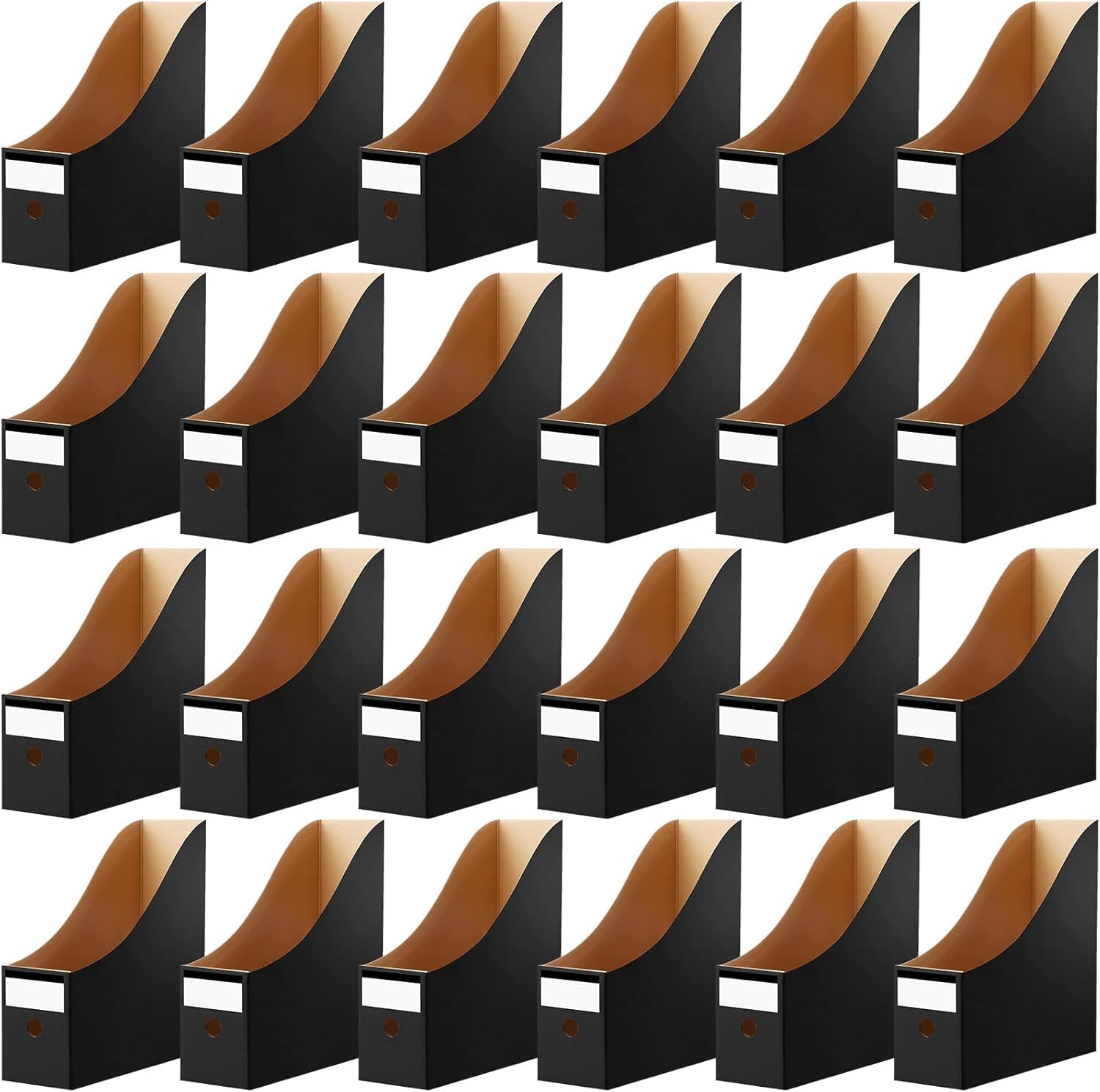 24 Pcs Cardboard Magazine File Holder Organizer, Desk File Organizer ...