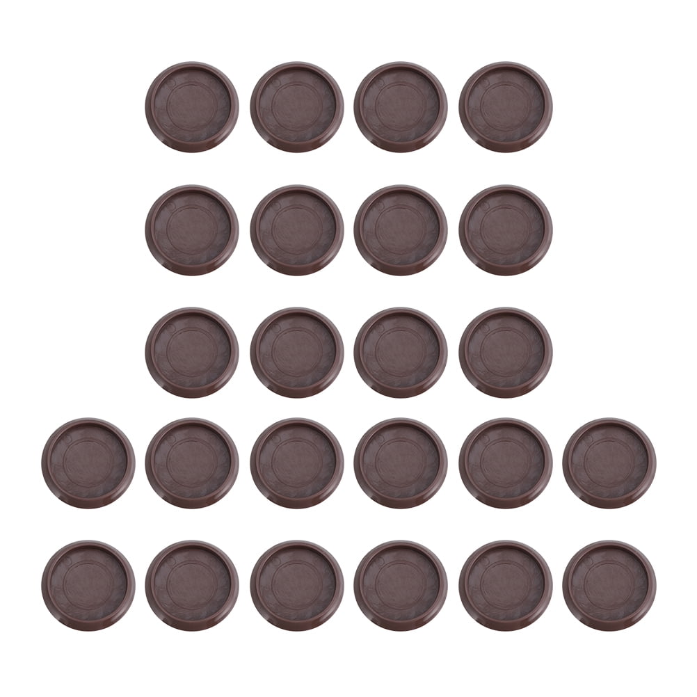 24 Pcs Caster Cup Adjustable Castor Cups for Furniture Carpet Brown ...