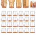 24 Pcs Chair Leg Floor Protectors for Hardwood Floors Silicone Covers ...