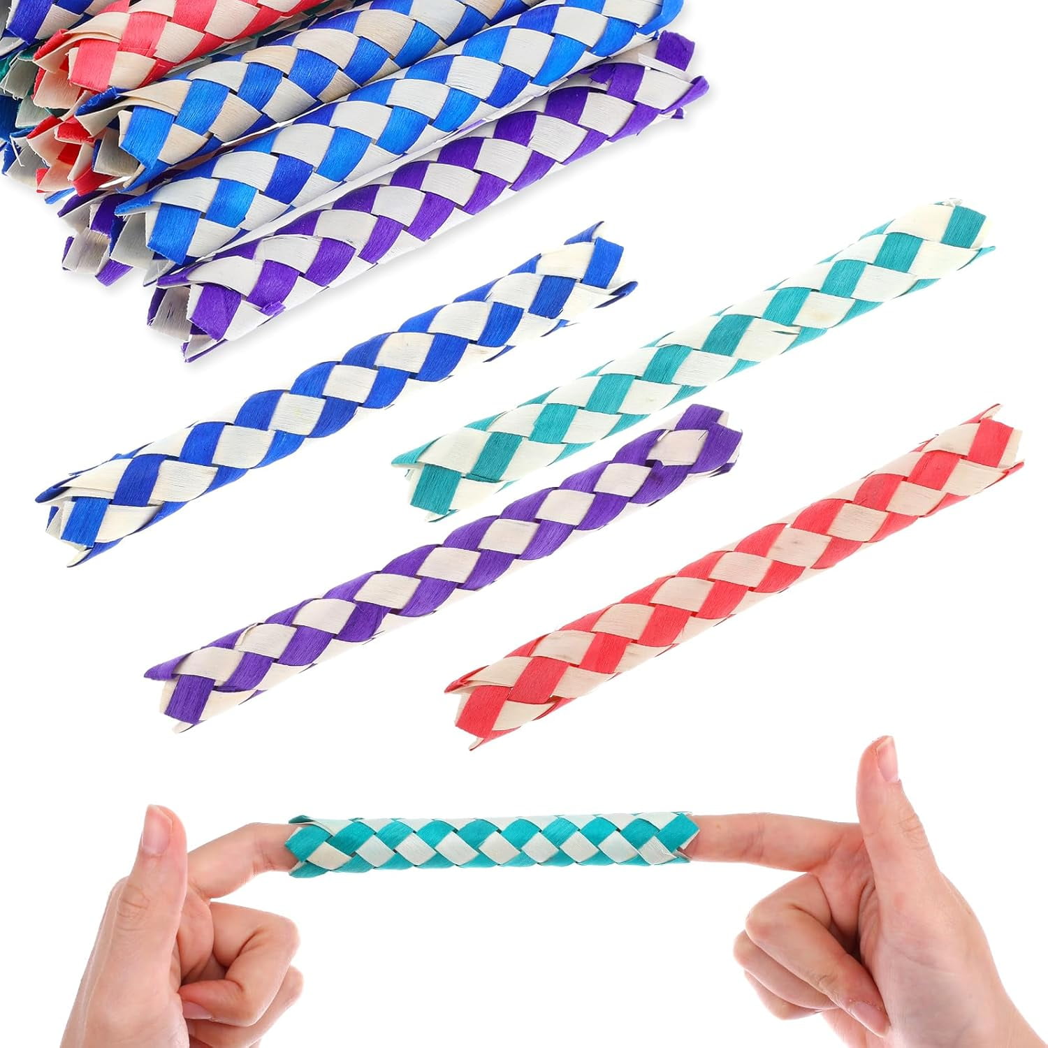 DIVINA VITAE 24 Pcs Chinese Finger Trap Classic Wooden Finger Trap ...
