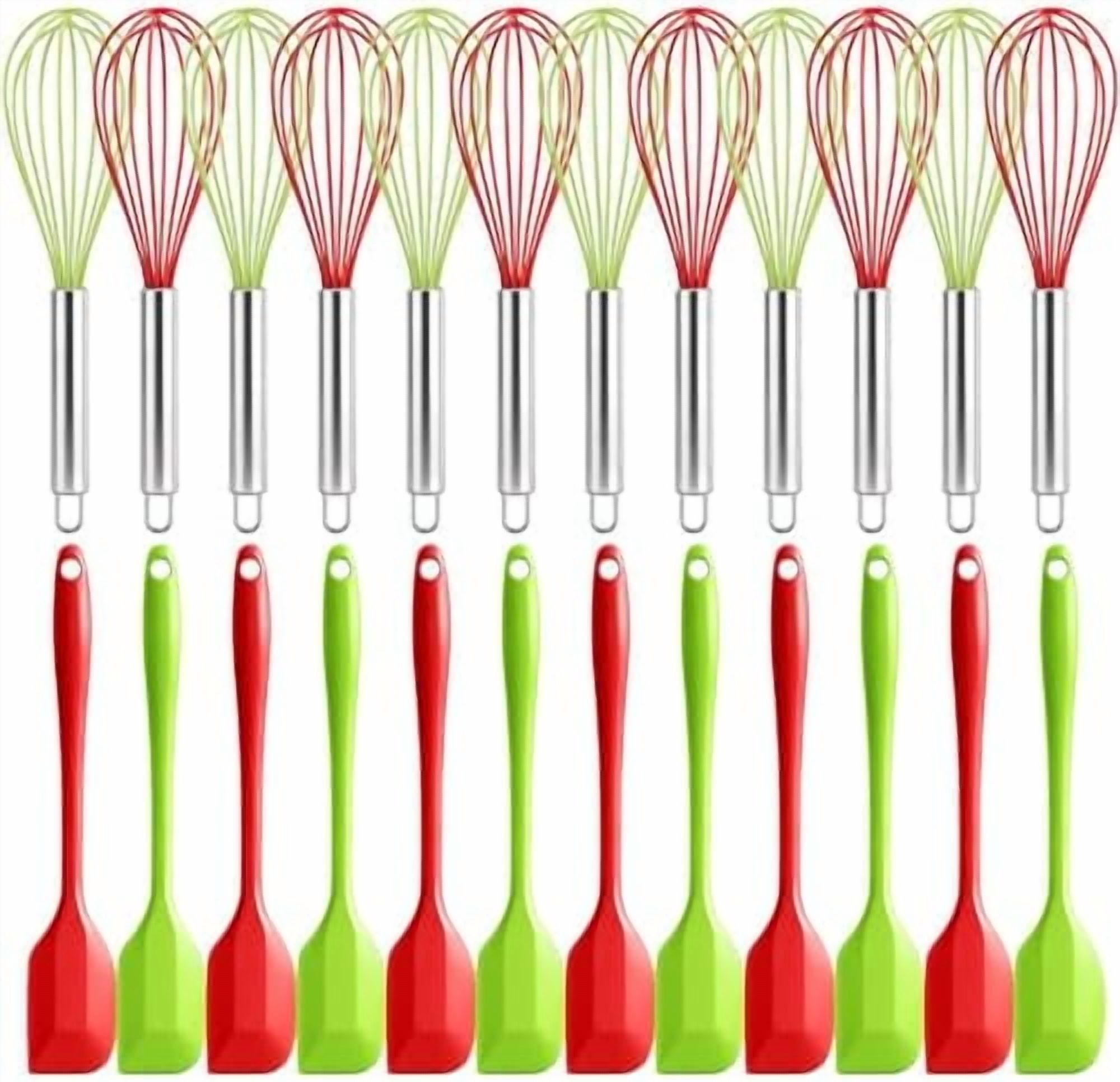 24 Pcs Christmas 10 Inch Mini Silicone Whisk 11 Inch Silicone Spatulas ...