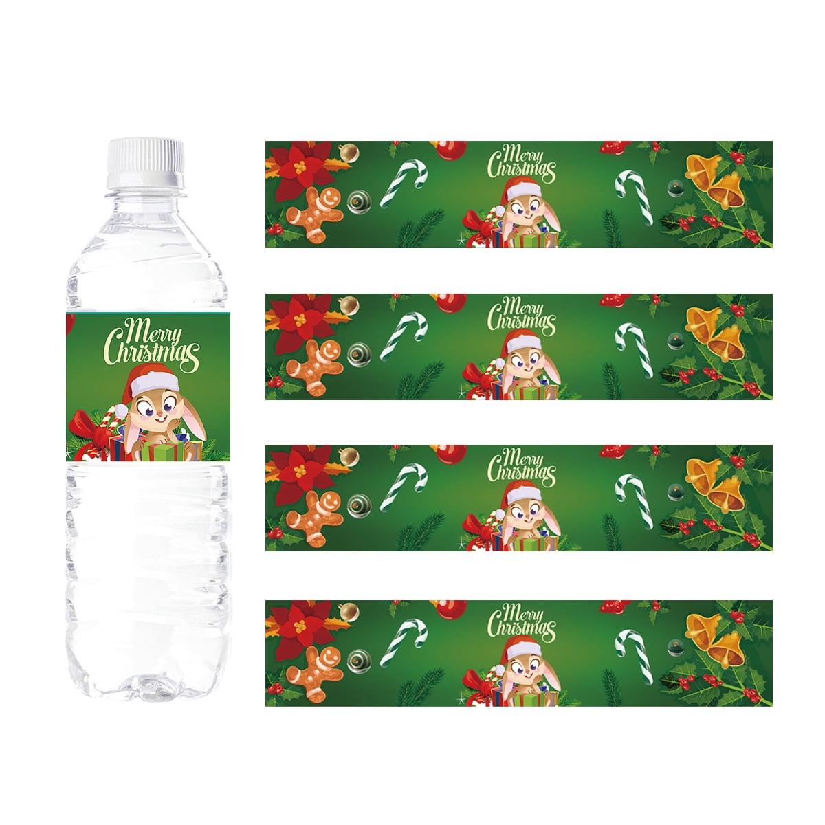 24 Pcs Christmas Water Bottle Labels, Merry Christmas Wine Bottle ...