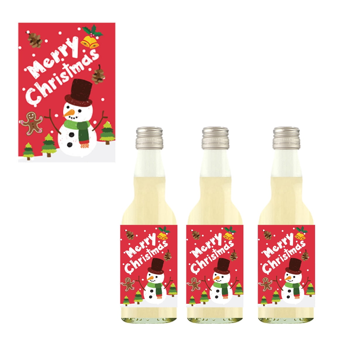 24 Pcs Christmas Water Bottle Labels, Merry Christmas Wine Bottle ...