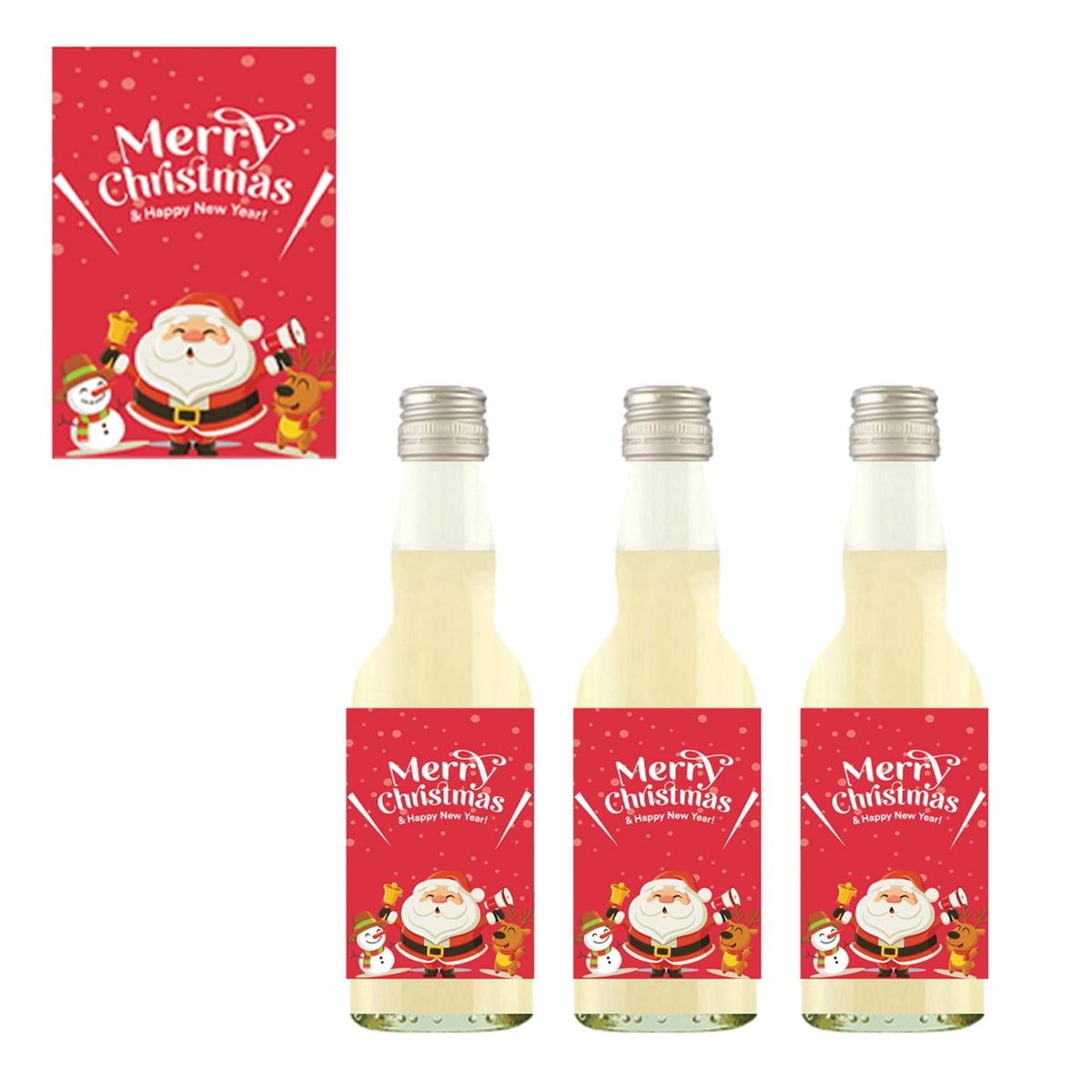 24 Pcs Christmas Water Bottle Labels, Merry Christmas Wine Bottle ...