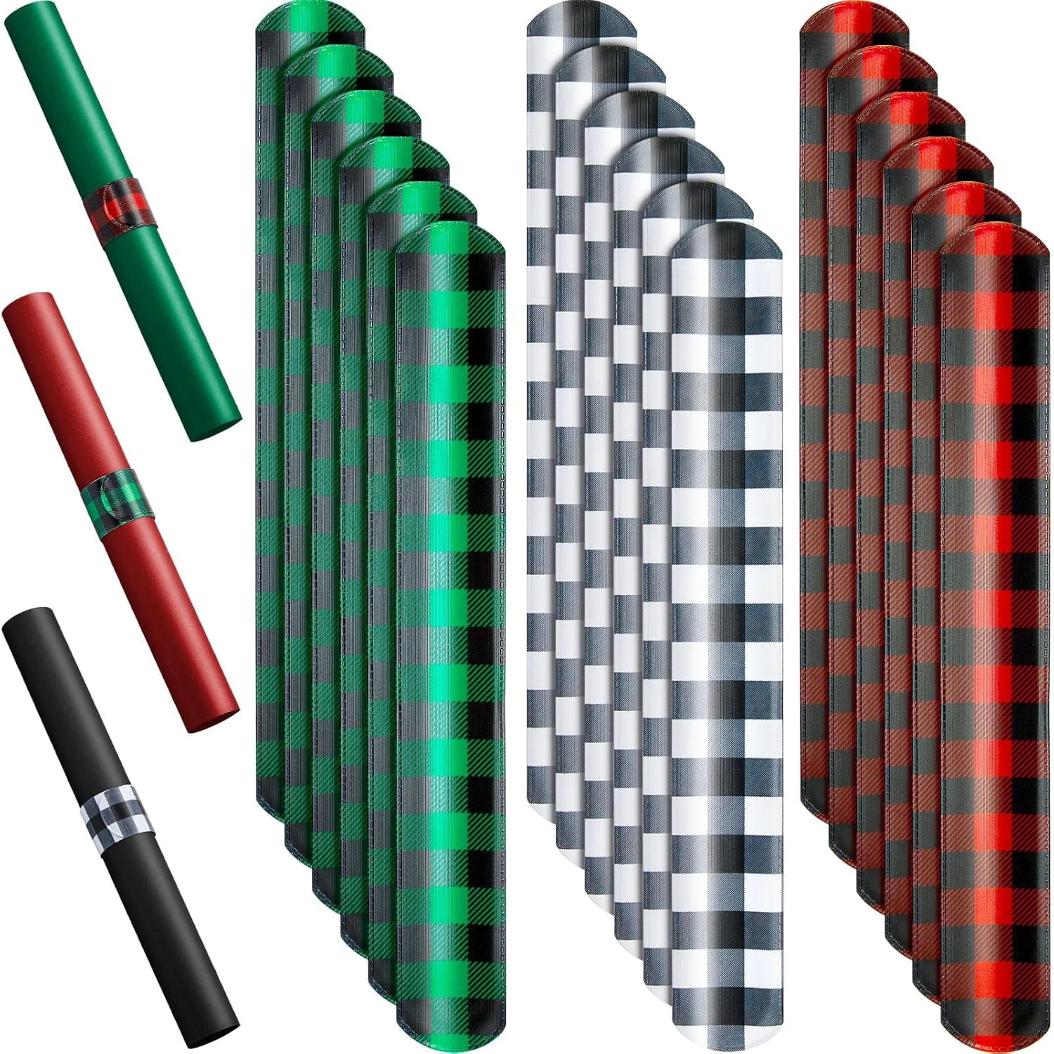 24 Pcs Christmas Wrapping Paper Roll Holder Holiday Flip Wraps PVC ...
