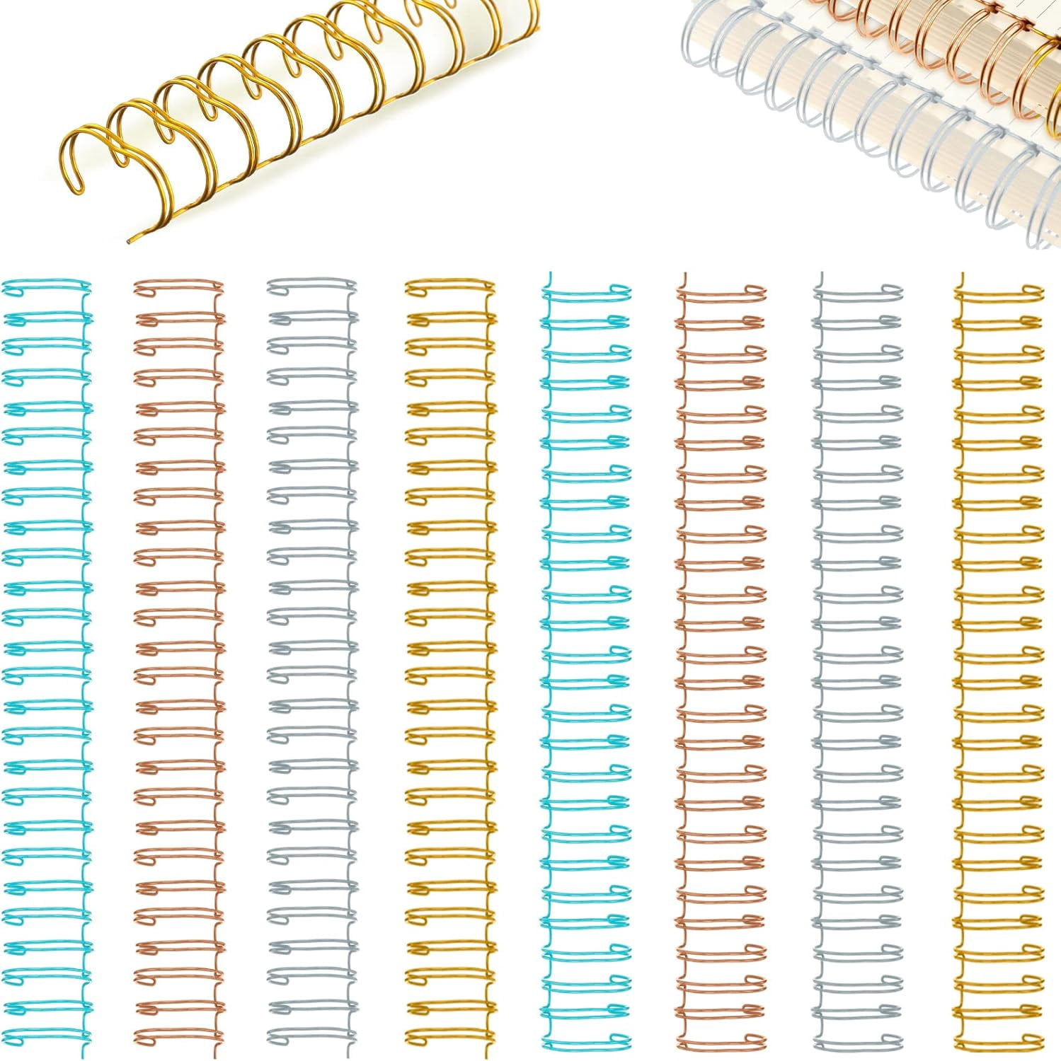 24 Pcs Cinch Wire Binding Twin Spines Loop Double Ring Coil for ...