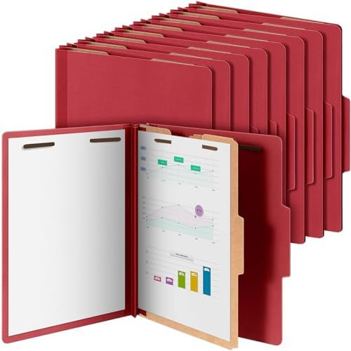 24 Pcs Classification Folders Letter Size, 1 Divider Pressboard File ...