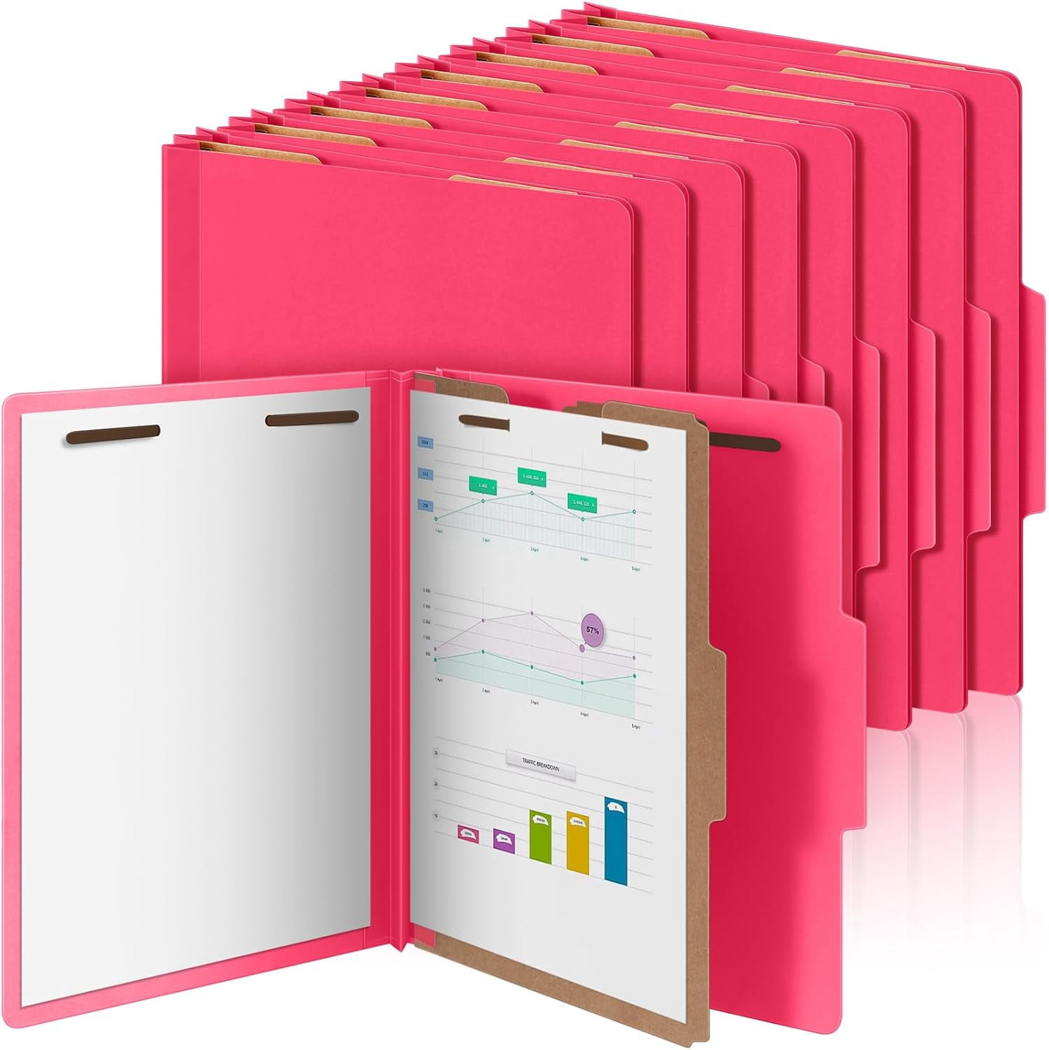 24 Pcs Classification Folders Letter Size Bulk 1 Divider Pressboard ...