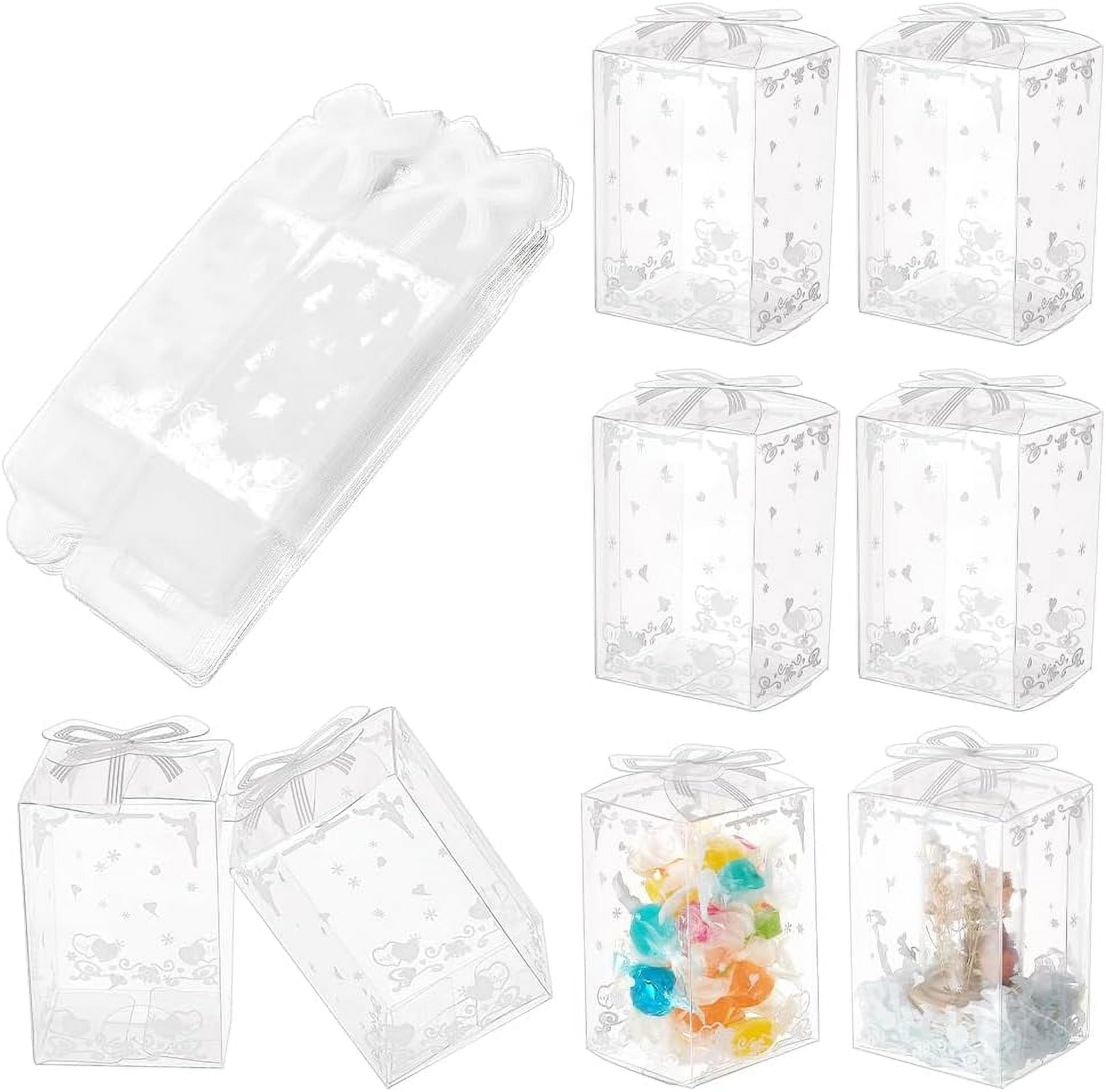 24 Pcs Clear Favor Boxes 4.5x5x7.5cm(1.8x2x3 Inch) Transparent Candy ...