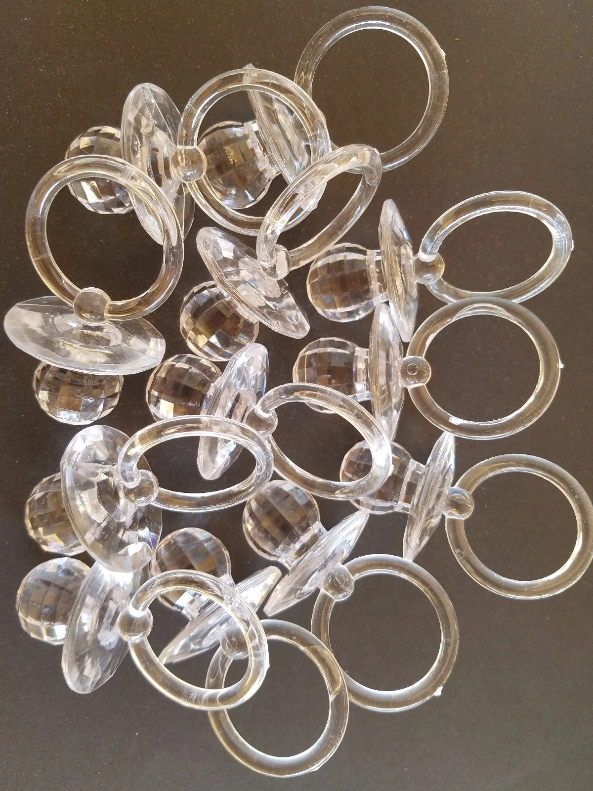 24 Pcs Clear Large Fancy Pacifiers Baby Shower Game Favors Prizes ...