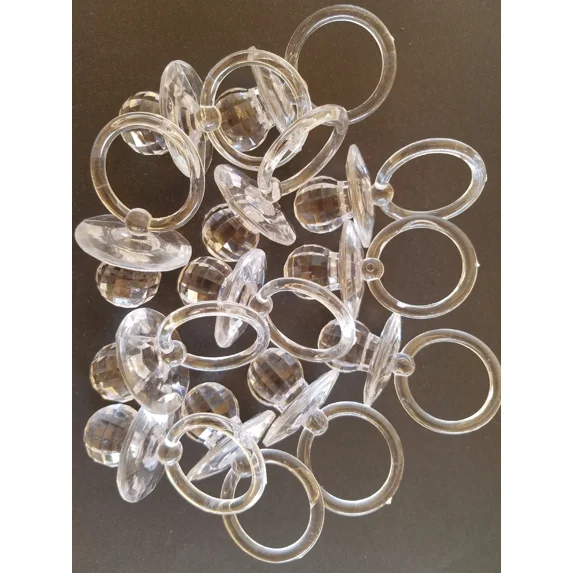 24 Pcs Clear Large Fancy Pacifiers Baby Shower Game Favors Prizes ...