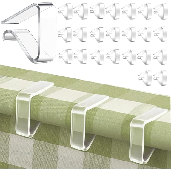 24 Pcs Clear Tablecloth Clips for Indoor Outdoor Tables, Windproof ...