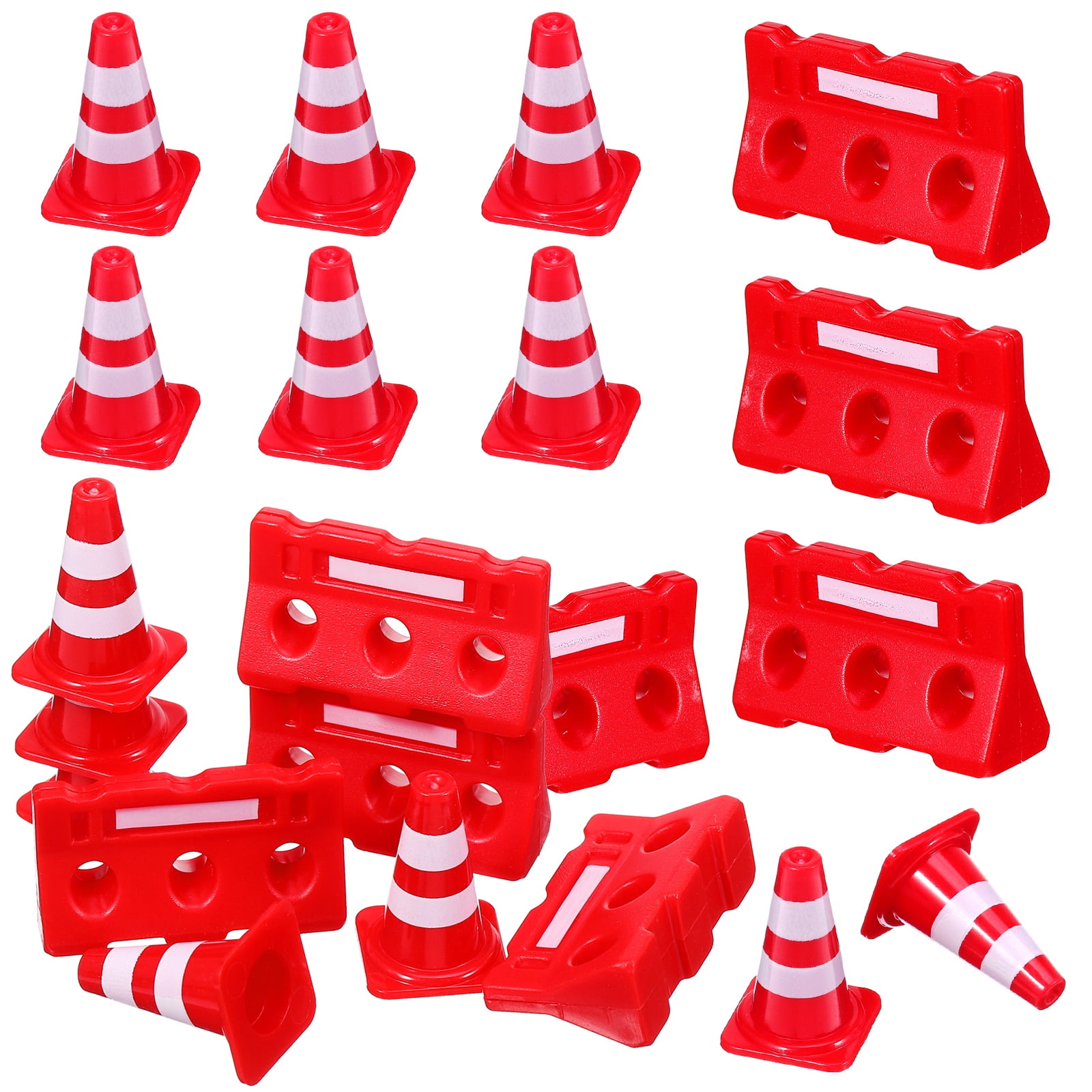 24 Pcs Cones Mini Road Sign Barricade Toy Traffic and Fences Signs for ...