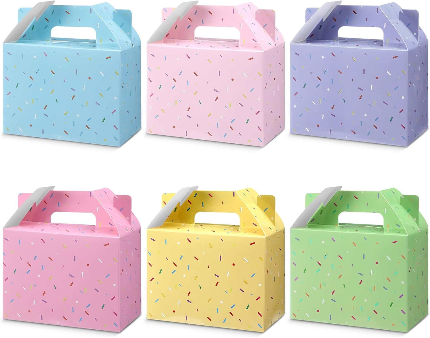 24 Pcs Confetti Donut Sprinkles Gift Boxes Foldable Ice Cream Paper ...