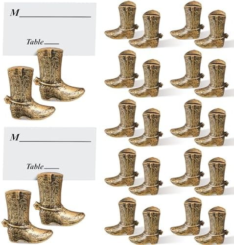 24 Pcs Cowboy Boots Table Card Holder Cute Table Number Holders 1.9 x 1 ...