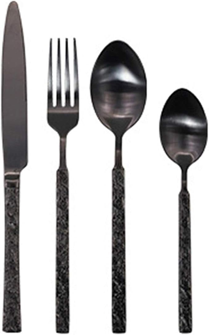 24 Pcs Cutlery Set Stainless Steel Silverware Dinnerware Set Matt ...
