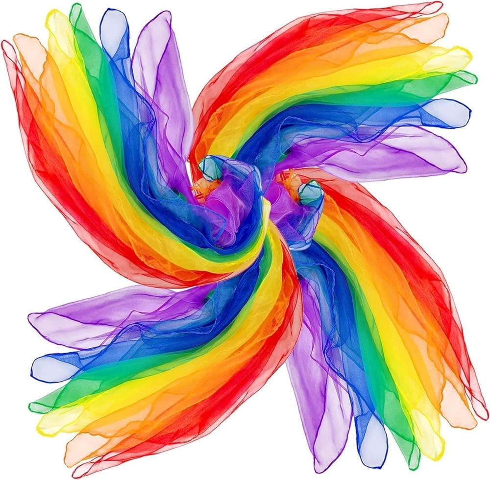 24 Pcs Dance Scarves,Play Scarves for Kids,Children Music Scarves,Silk ...