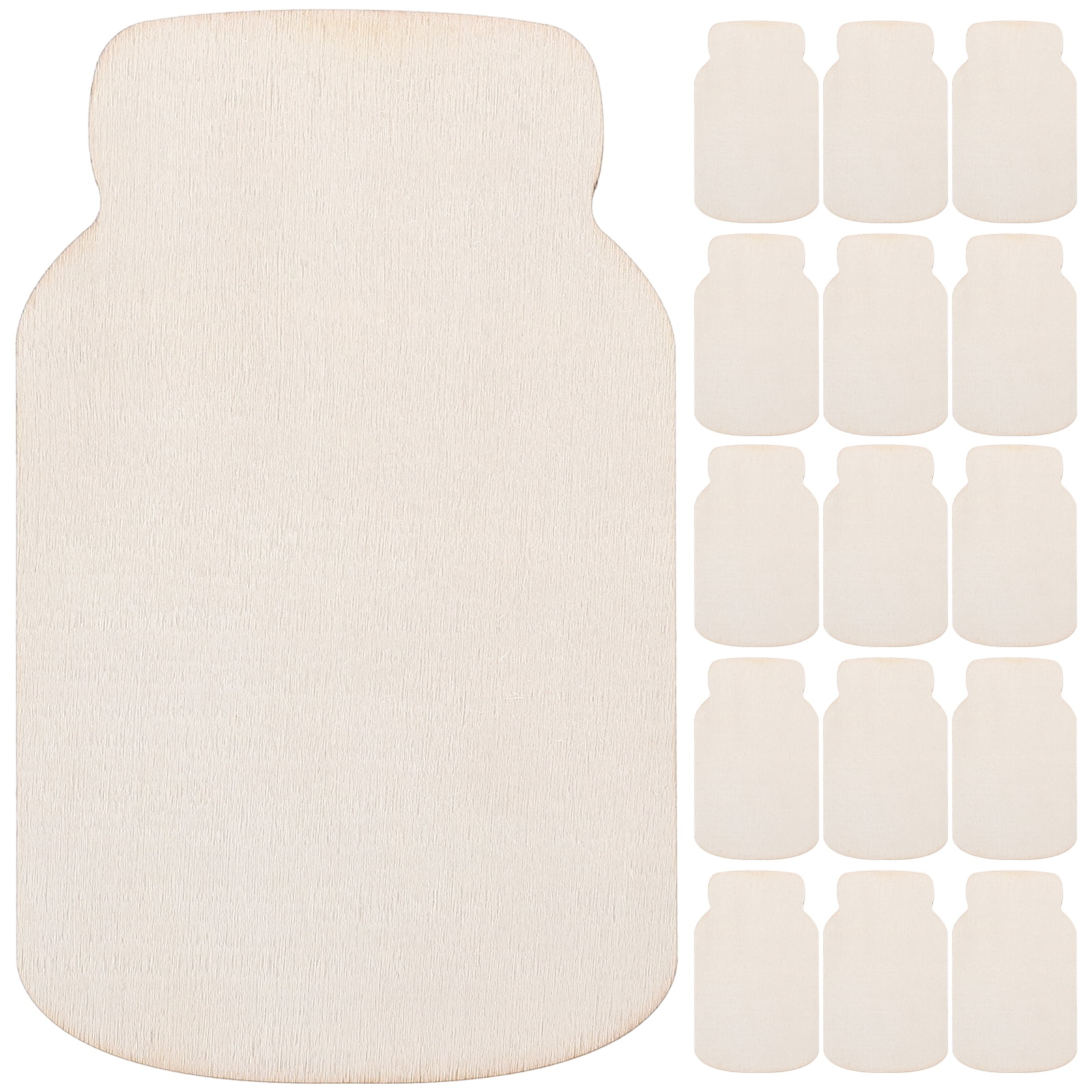 Pcs Decor Wooden Plaques for Crafts Wooden Chip Mason Jar Shape Cutouts ...