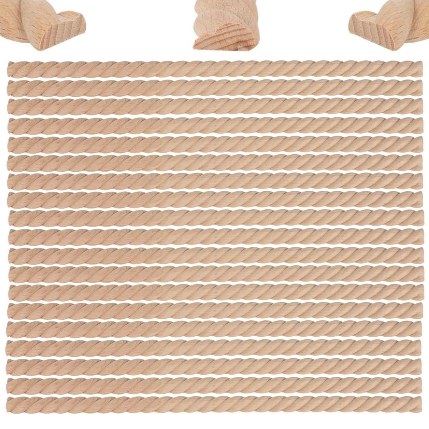 24 Pcs Decorative Wood Trim Topboutique Wood Moulding Strips Unfinished ...