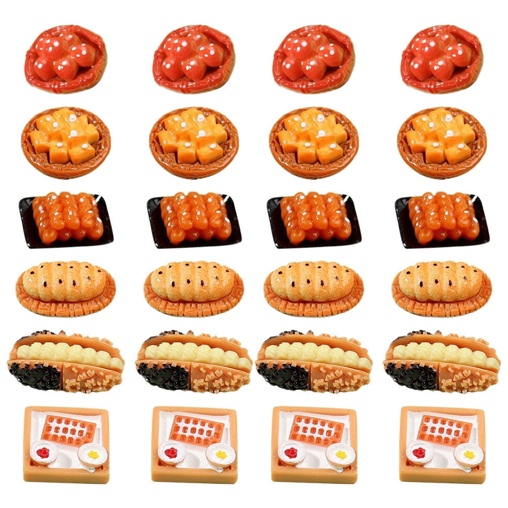 24 Pcs Doll Food Model Tiny Cake Toppers Miniture Decoration Miniature ...