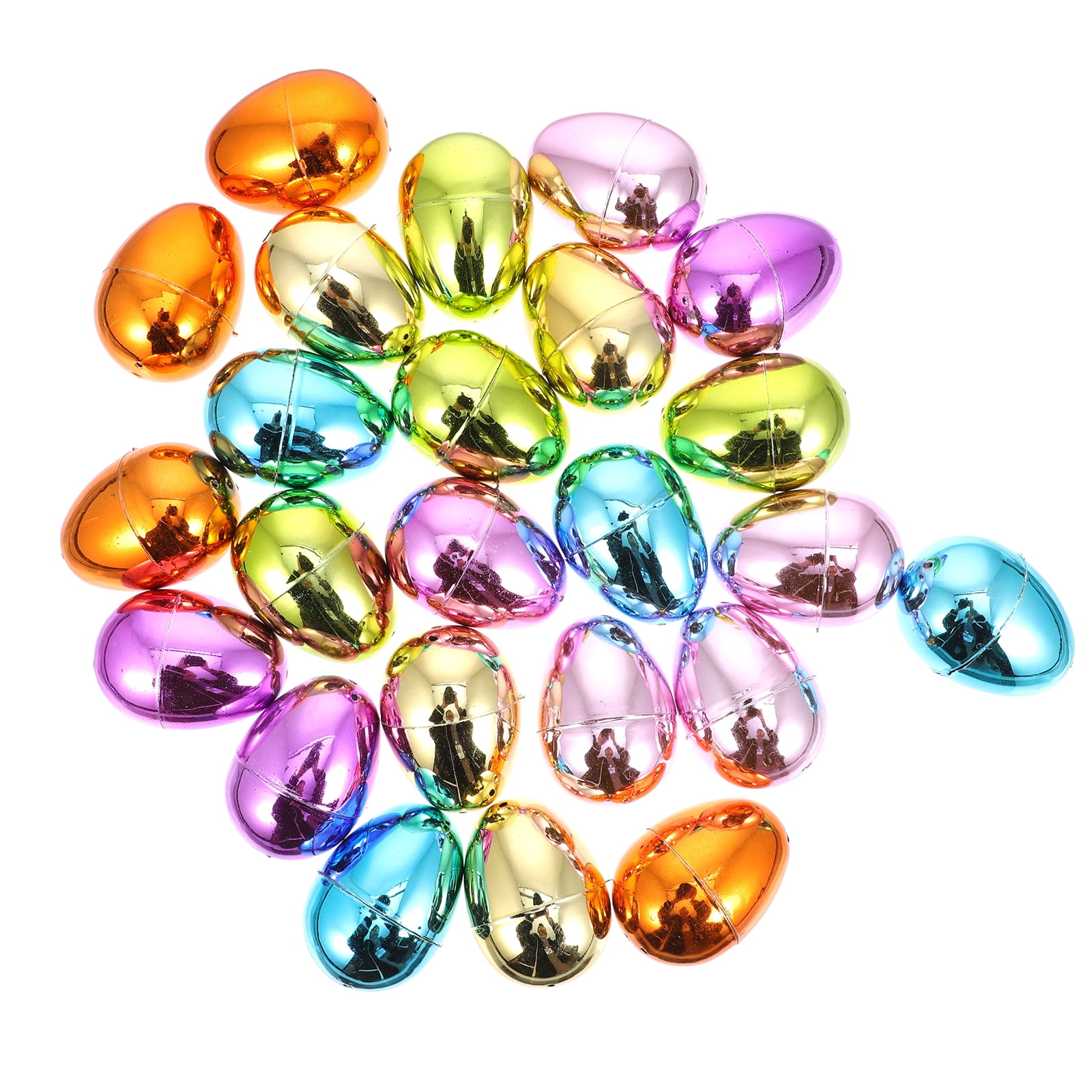 24 Pcs Easter Eggs Fillable Decor Bright Empty Plastic Hamper Gift ...