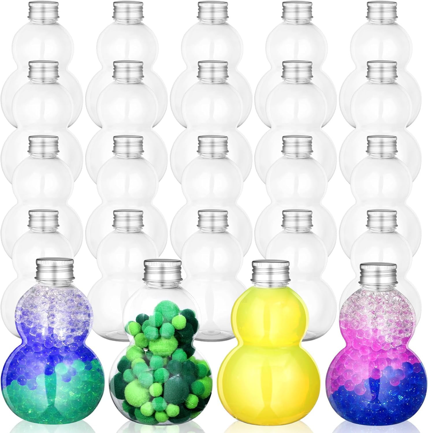 24 Pcs Empty Plastic Sensory Bottles with Aluminium Lids Fillable Candy ...