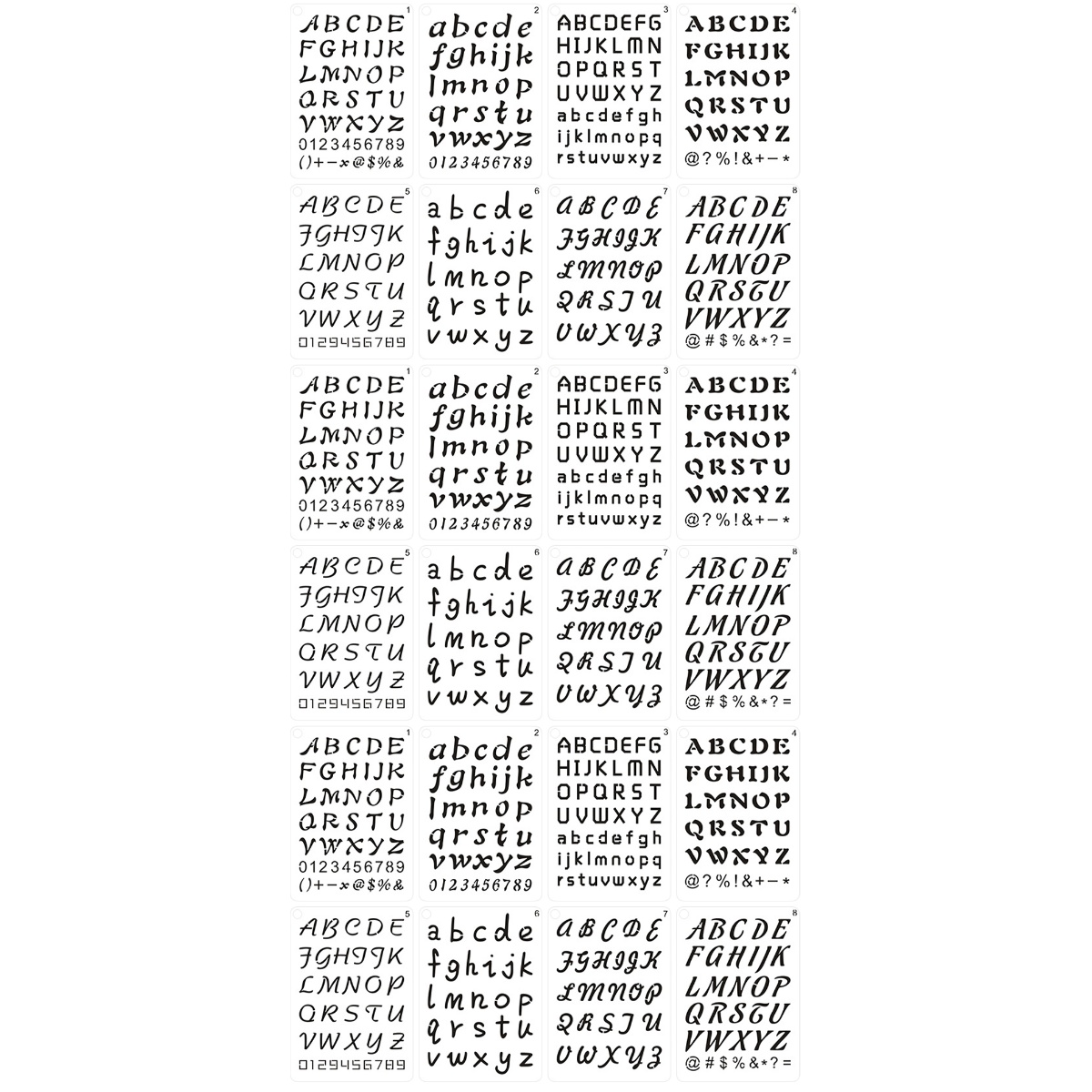 24 Pcs English Letter Stencils Number Templates Alphabet Stencils ...