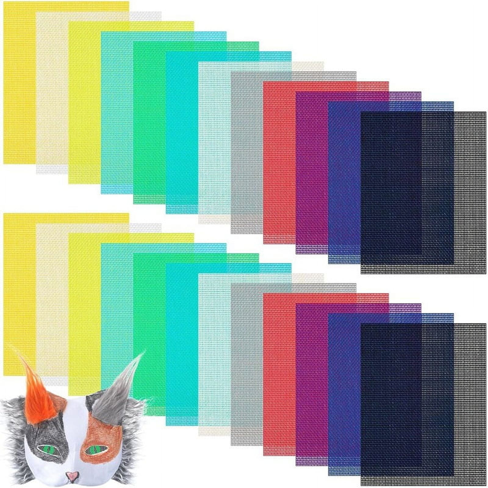 24 Pcs Eye Mesh 7.9x5.9 Inches DIY Therian Mask Material Kit Plastic ...