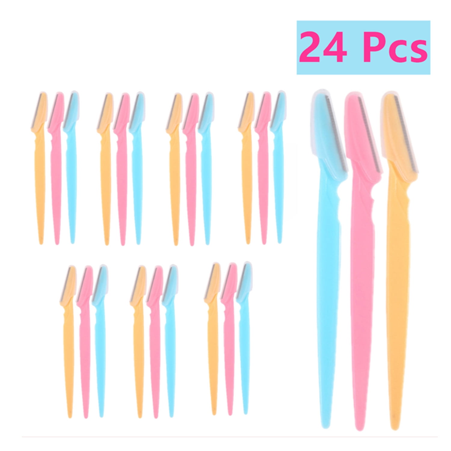 24 Pcs of Facial Eyebrow Razor Trimmer Shaper Shaver Blade Knife Hair ...