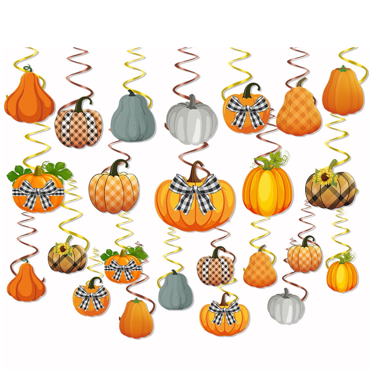 24 Pcs Fall Thanksgiving Swirls Hanging Decorations, No DIY, Fall ...