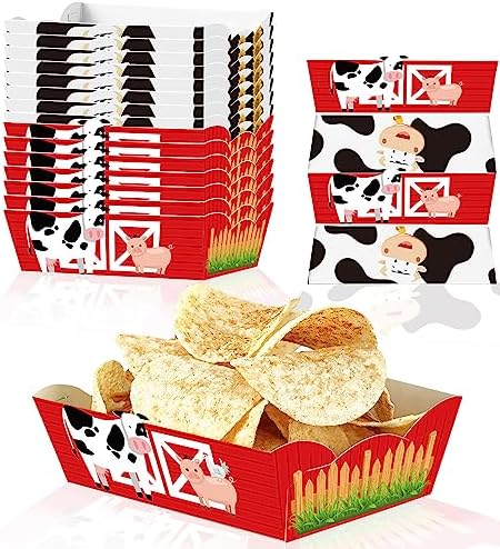 24 Pcs Farm Animal Snack Bowl Party Supplies，Farm Food Trays for Farm ...